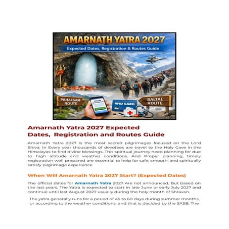 Amarnath Yatra 2026 News_ Registration, Weather Updates & Travel ...
