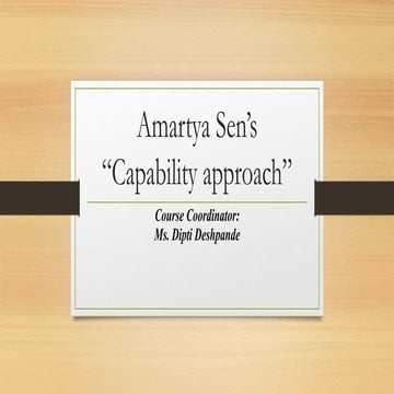 Capability approach Theory Amartya Sen | PPTX