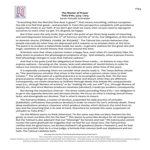 A master of prayer tishabav.2013