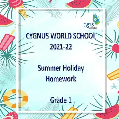 A) math grade 1 summer hw pdf | PDF