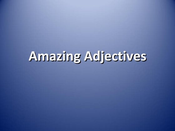 Descriptive adjectives | PPTX