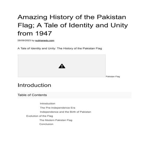 Amazing History of the Pakistan Flag; A Tale of Identity and Unity from ...