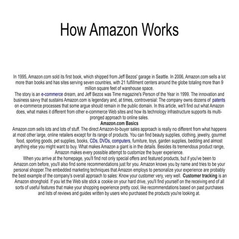 Amazon assignment