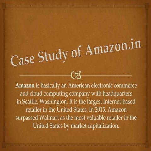 Case Study of Amazon | PPT