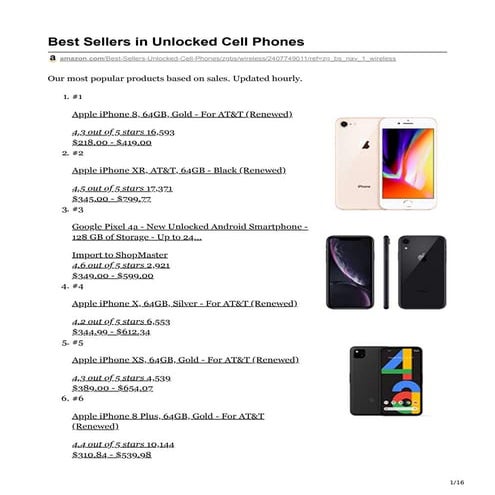 Amazon.com best sellers in unlocked cell phones | PDF