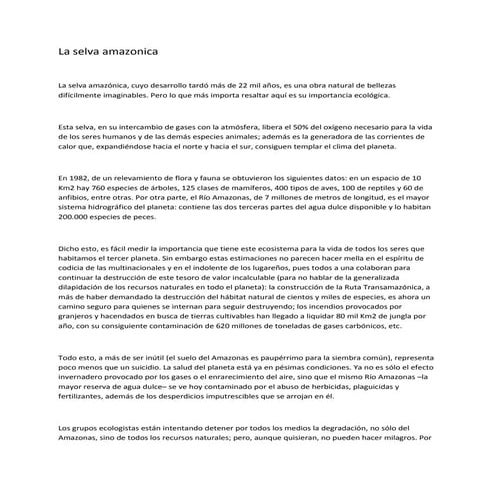 Proyecto La selva amazónica | PPT