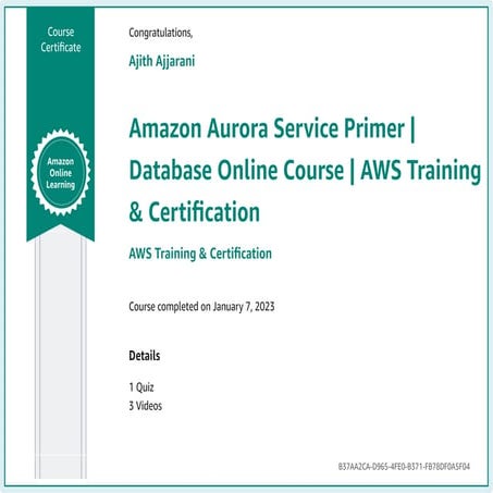 Amazon Aurora Service Primer Pdf