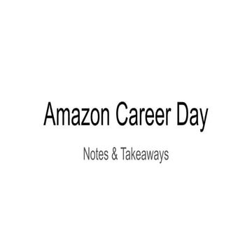 Amazon Career Day | PDF