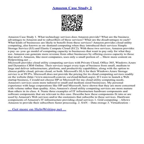 Amazon Case Study 2 | PDF