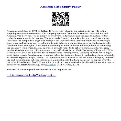 Amazon Case Study Paper | PDF