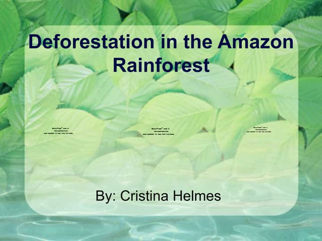 Amazon Rainforest Deforestation | PPTX