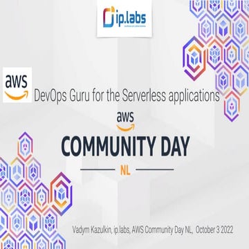 Amazon Devops Guru For The Serverless Applications At Aws Community Day