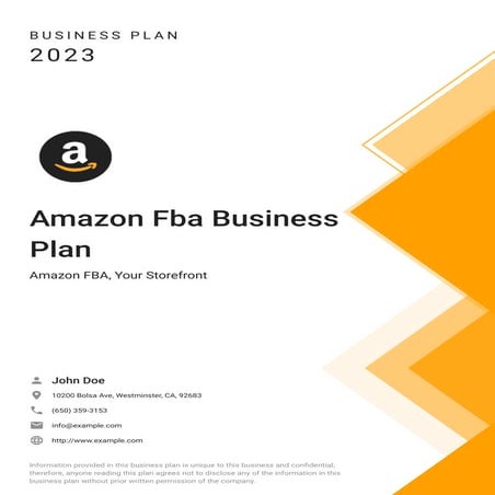 Amazon FBA Business Plan Example | Upmetrics | PDF