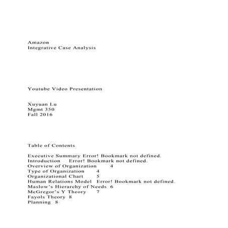 Amazon Integrative Case AnalysisYoutube Vide.docx