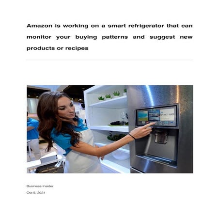 Amazon is working on a smart refrigerator | PDF