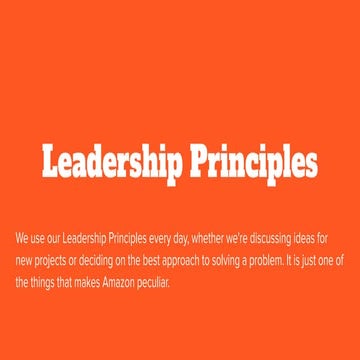 Amazon Leadership Principles | PDF