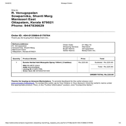 Amazon order invoice | PDF