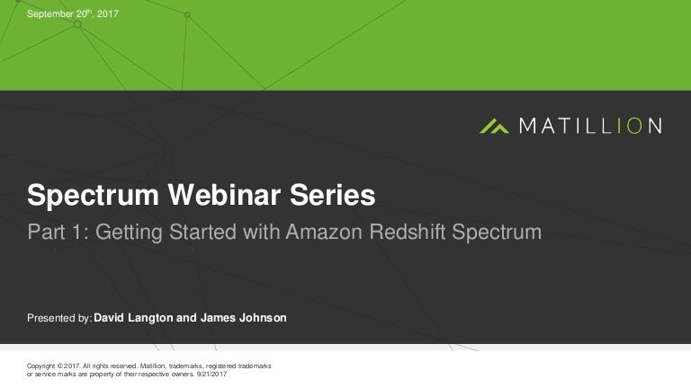 Webinar | Getting Started With Amazon Redshift Spectrum