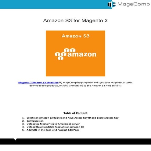Magento 2 Amazon S3 Extension | PDF