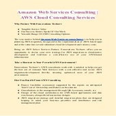 Amazon Web Services Consulting _ AWS Cloud Consulting Services | PDF ...