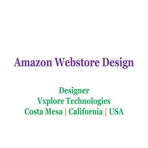 Amazon Webstore Portfolio a Visivle Document | PPTX