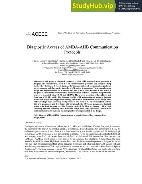 Amba Ahb Protocols Pdf Computer Networking Computing