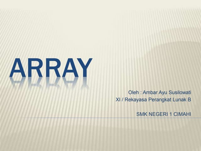 Array Ppt