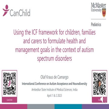 Using the ICF framework for children, families and carers to formulate ...