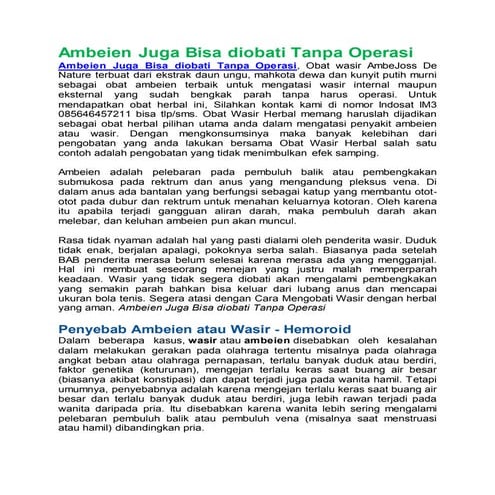 Ambeien juga bisa diobati tanpa operasi | PDF