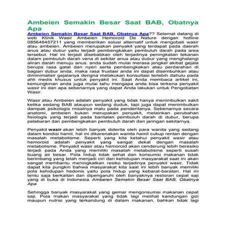 Ini penyebab di anus terasa nyeri saat bab | DOCX