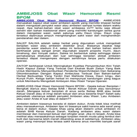 Fase stadium penyakit wasir (hemoroid) | PDF