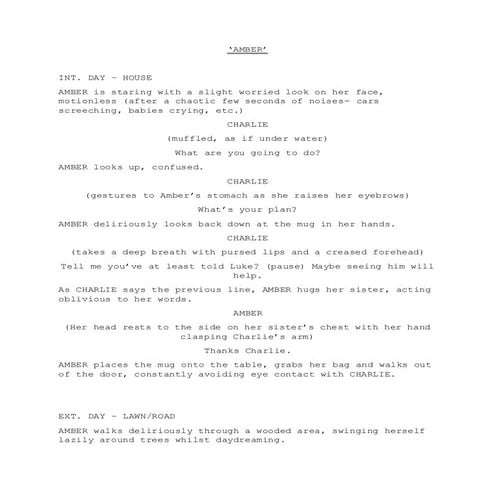 'Amber'- 1st draft of my screenplay | DOCX