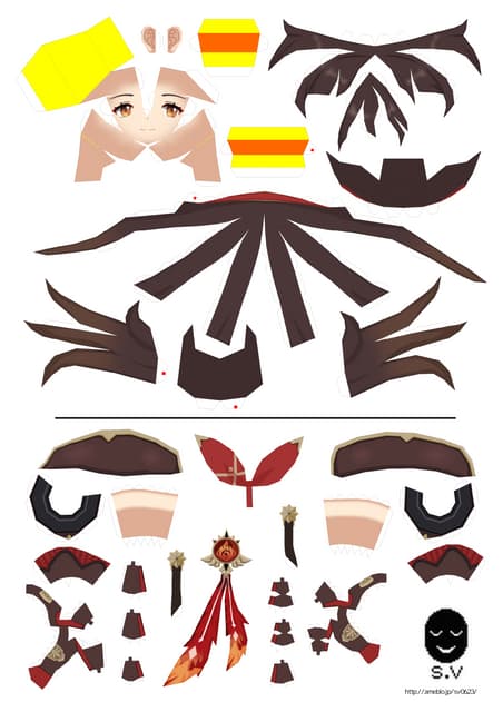 Genshin impact hu tao papercraft | PDF