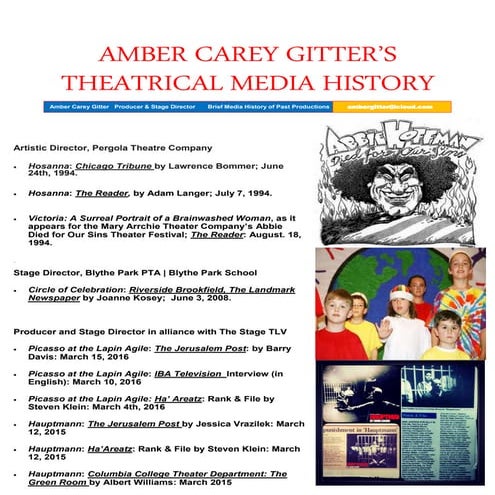 Amber Carey Gitter's Stage Directing Resume | CV | PDF