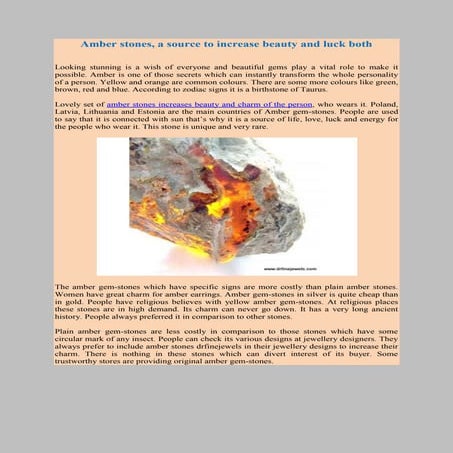 Amber stones | PDF