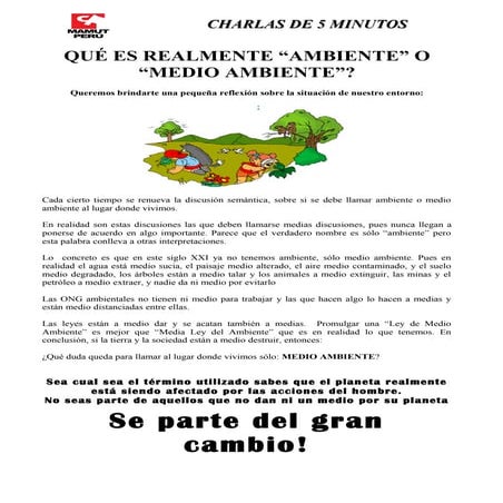 Ambiente o medio ambiente | DOC