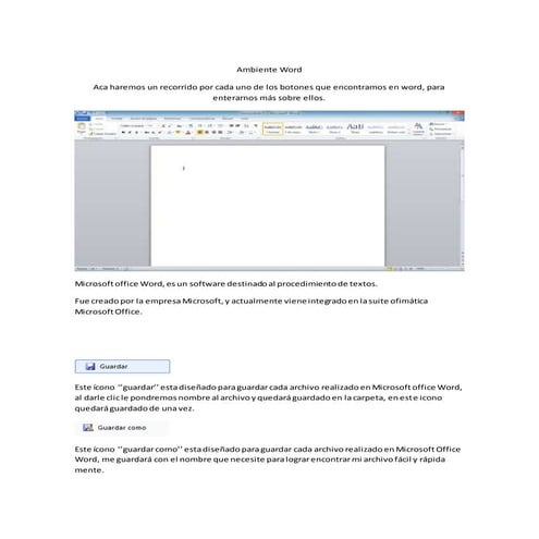 Guia para identificar los botones de microsoft word. | DOCX