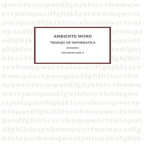 Ambiente word | DOCX | Computing | Technology & Computing
