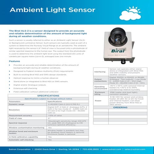 Ambient light sensor datasheet | PDF