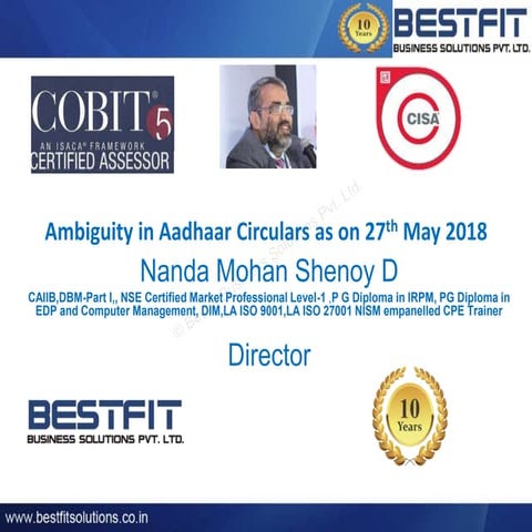 UIDAI Circulars and their ambiguity | PPT