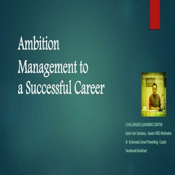 Ambition management to a Successful Career | PPT