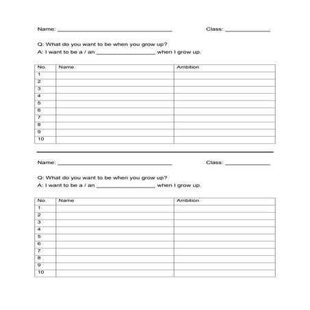 Ambitions (Speaking Activity Handout) | PDF