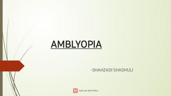 Amblyopia | PPT