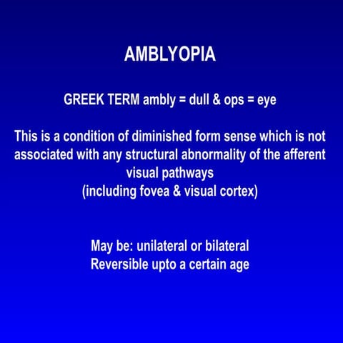 Amblyopia | PPTX