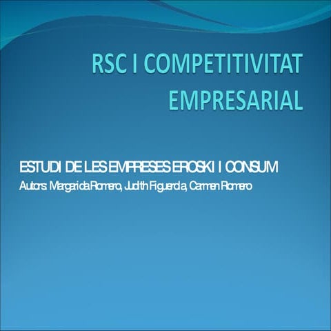 RSC I COMPETITIVITAT EMPRESARIAL | PPT