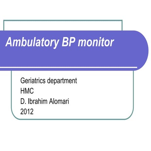 Ambulatory BP monitoring - elderly | PPT