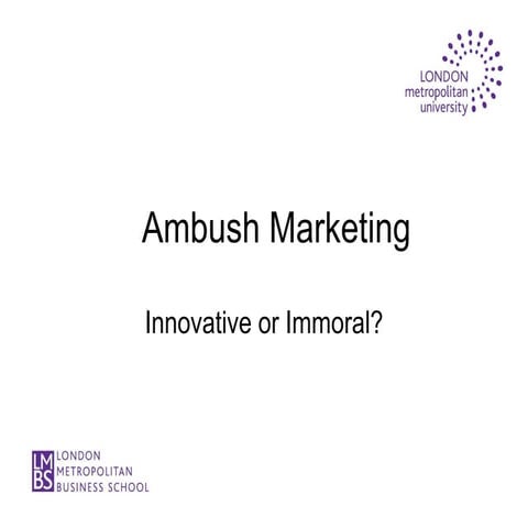 Ambush Marketing: Innovative or Immoral? | PDF