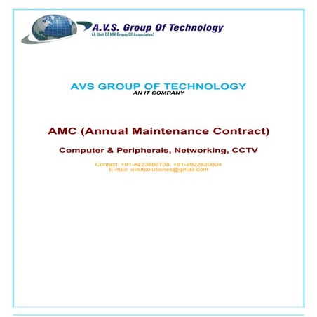 ANNUAL MAINTENANCE CONTRACT PROPOSAL | PDF