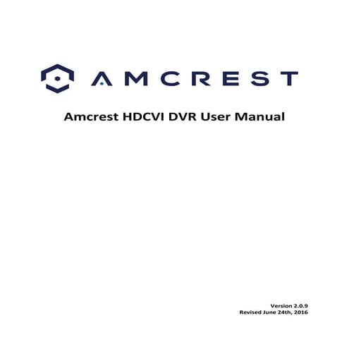 Amcrest HDCVI DVR User Manual | PDF