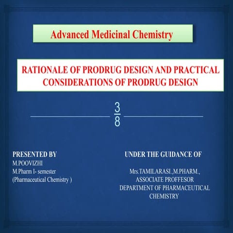 PRODRUG DESIGN [M.PHARM] | PPTX